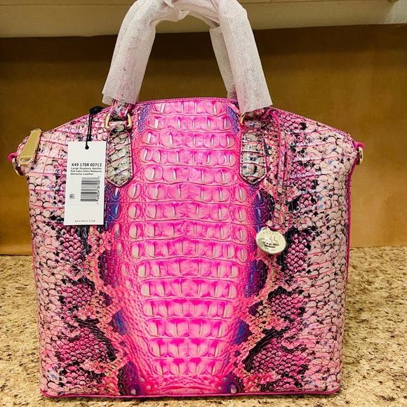 Brahmin | Bags | Brahmin Pink Cobra Large Duxbury | Poshmark
